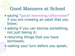 Good Manners at School.ppt