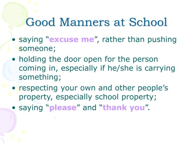 Good Manners at School.ppt