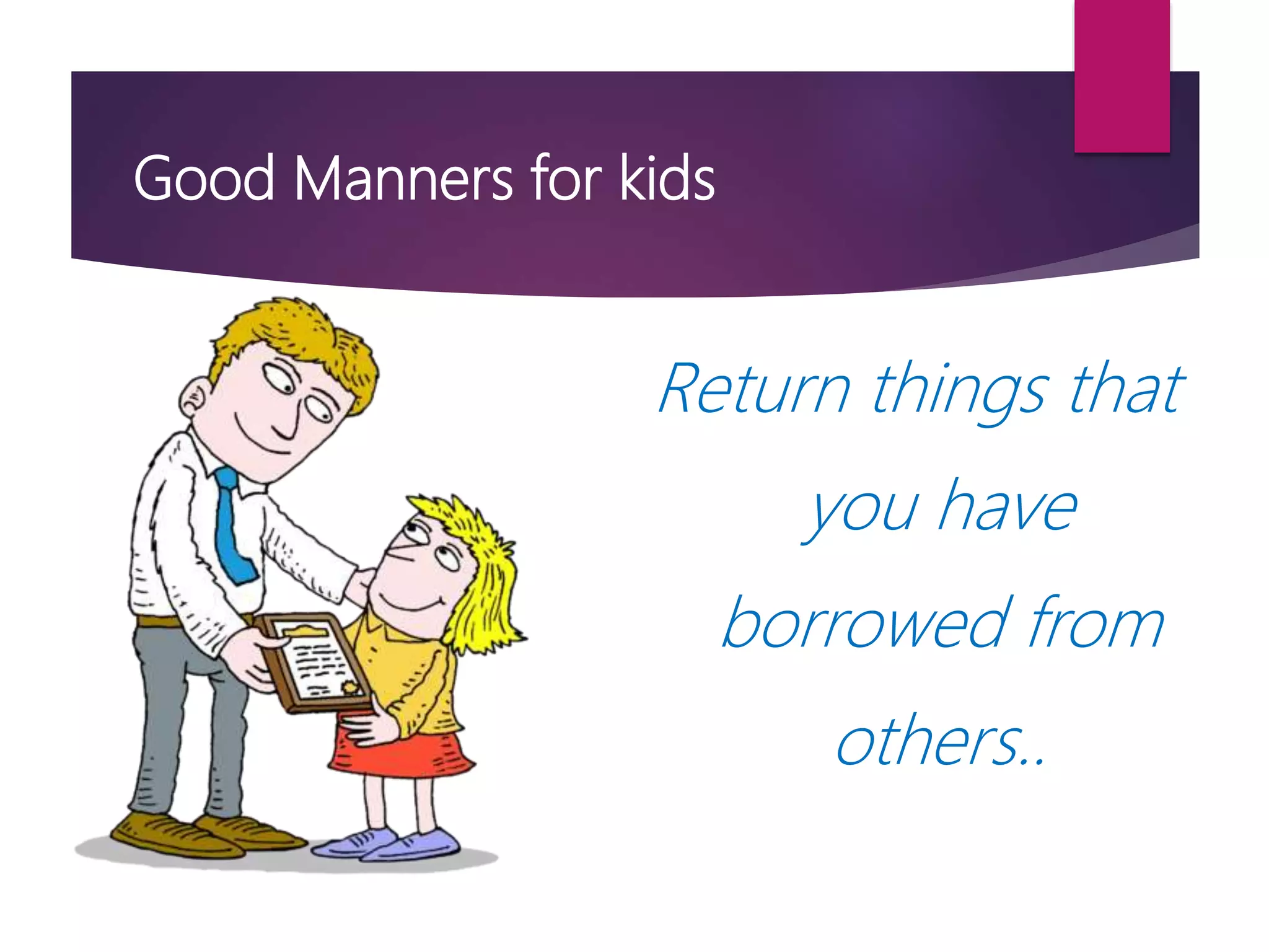 Good manners for kids | PPTX