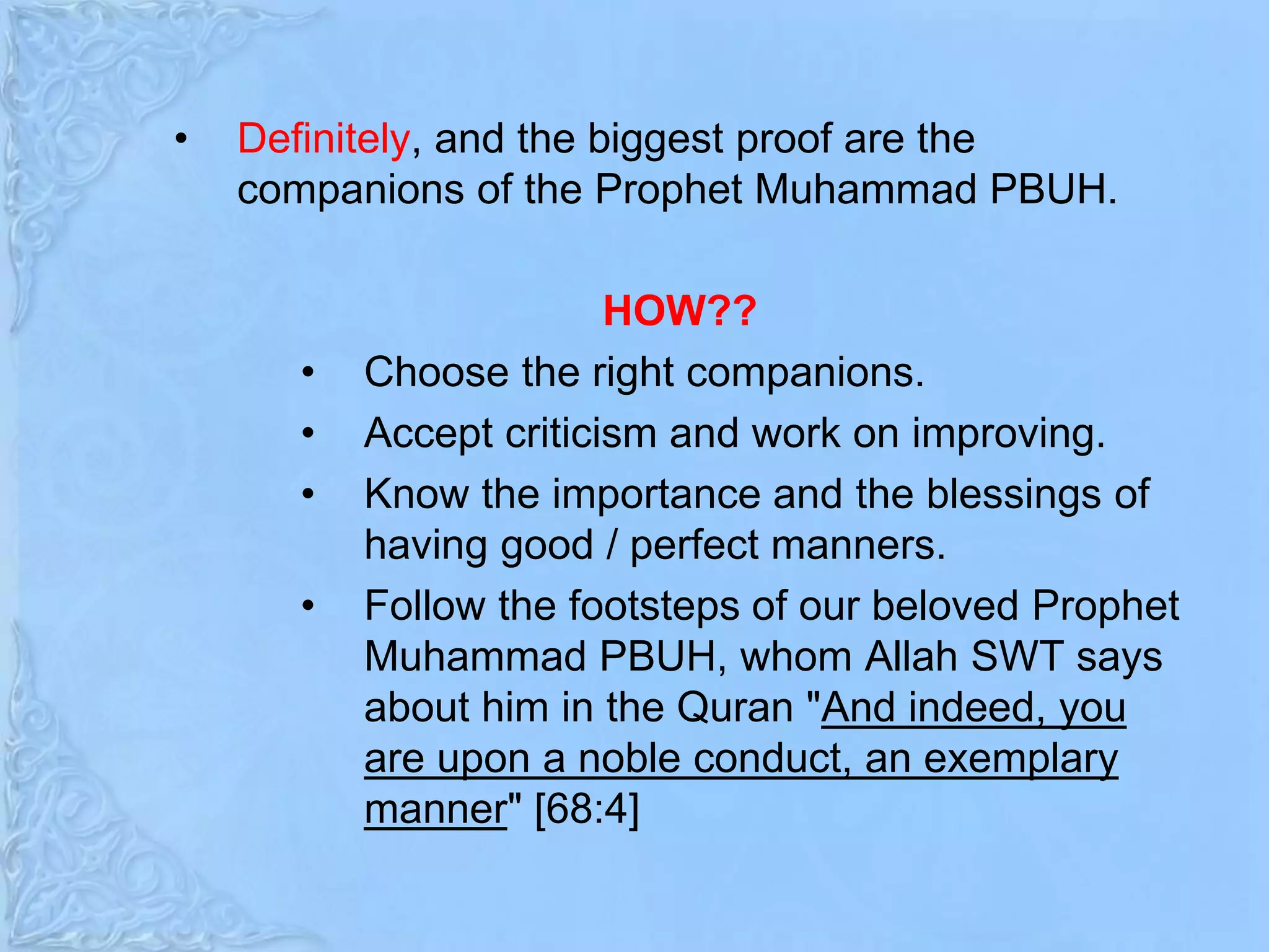 Good manners in Islam | PPT