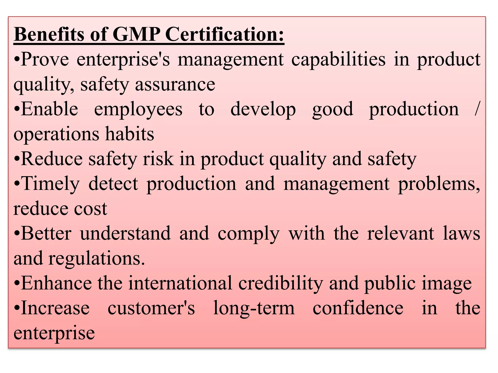 Good manufacturing practice (gmp) | PDF
