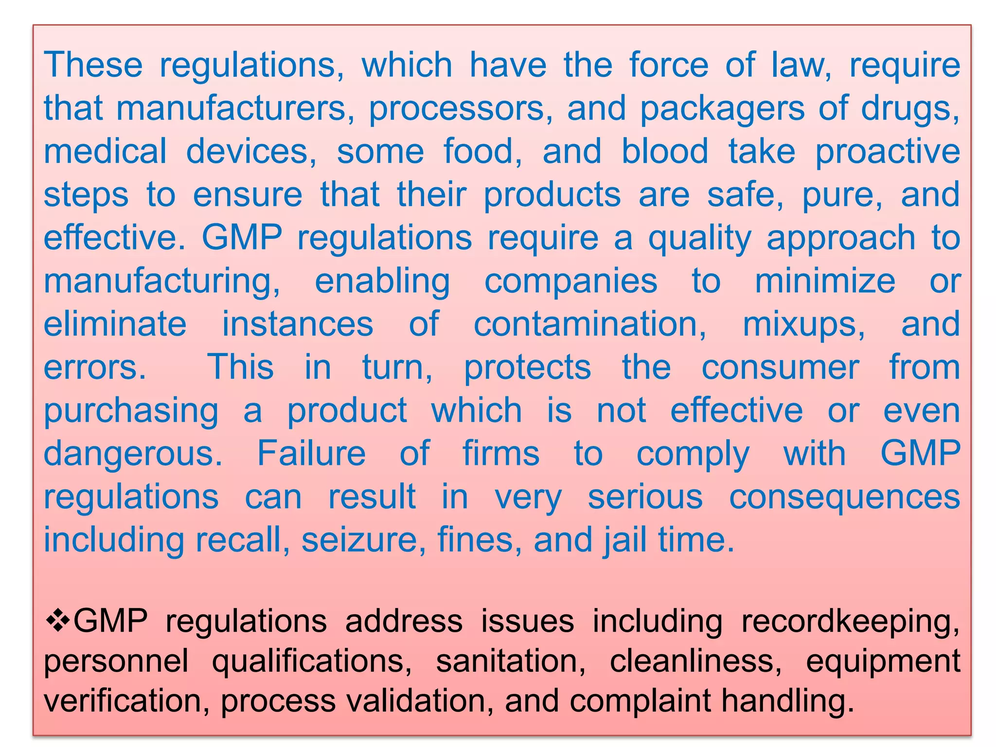 Good manufacturing practice (gmp) | PDF