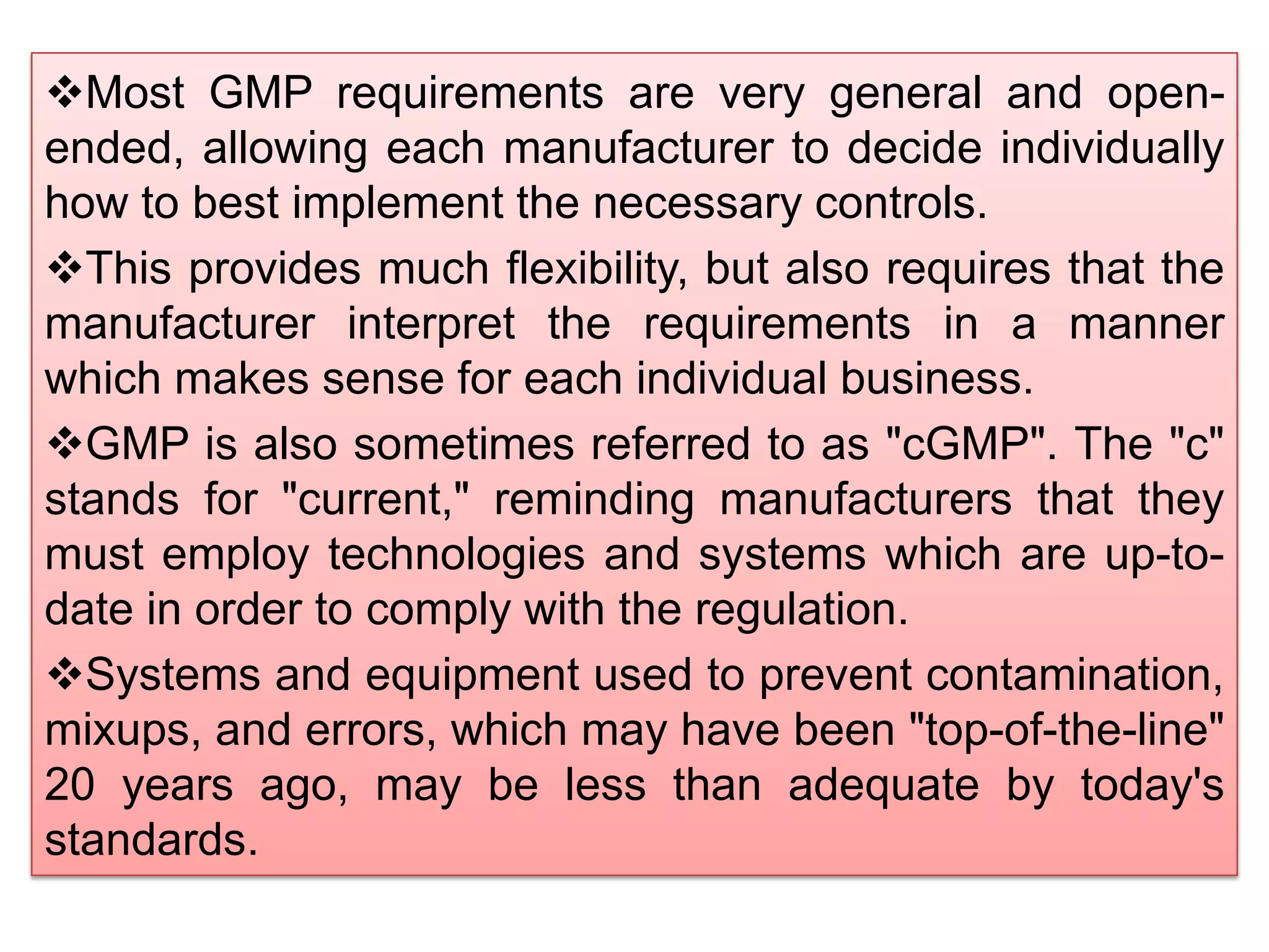 Good manufacturing practice (gmp) | PDF
