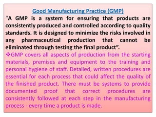 Good manufacturing practice (gmp) | PDF