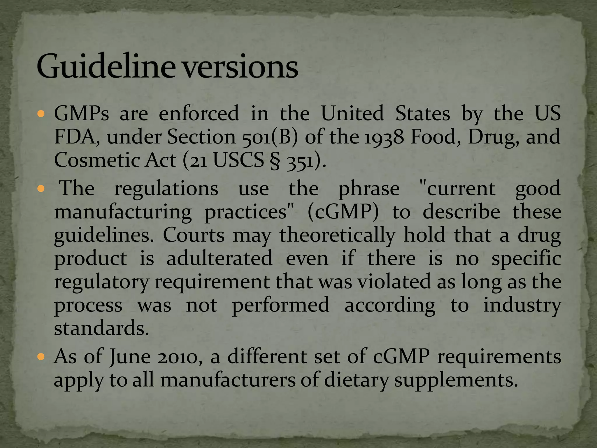 Good manufacturing practice pdf | PPTX