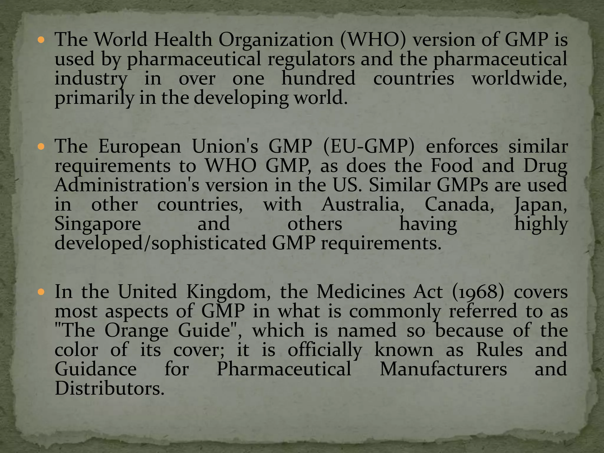 Good manufacturing practice pdf | PPTX