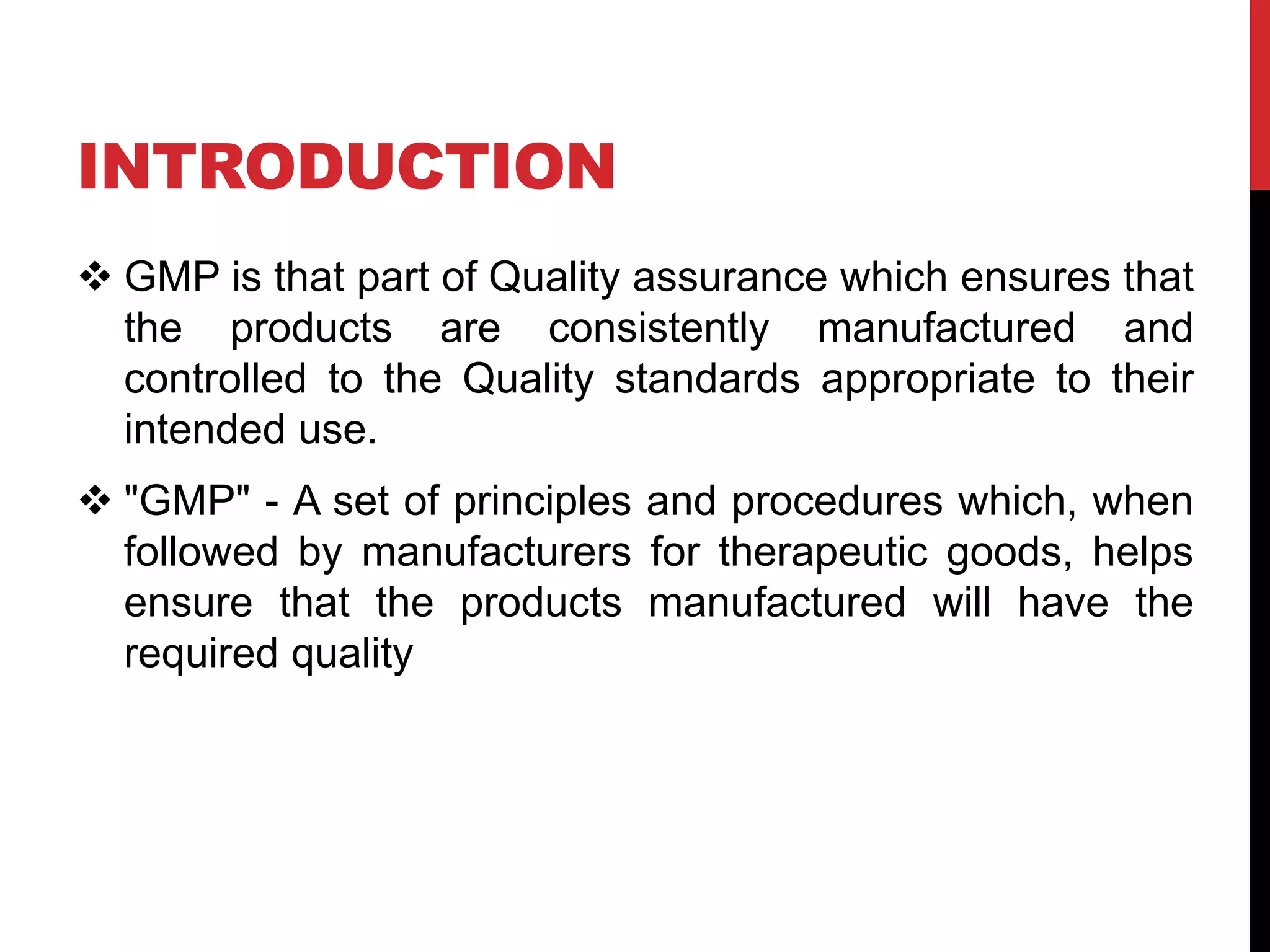 Good manufacturing practices- schedule | PPTX