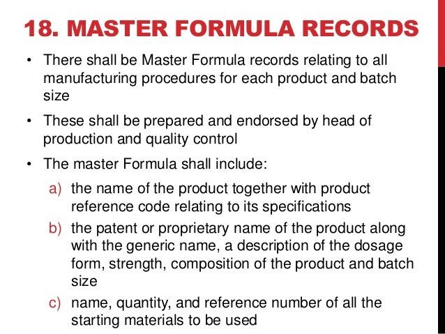 Good manufacturing practices- schedule