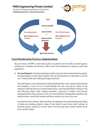 Good Manufacturing Practices - Objective and Need, Principles ...