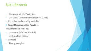 Good manufacturing practices (GMP) | PPTX