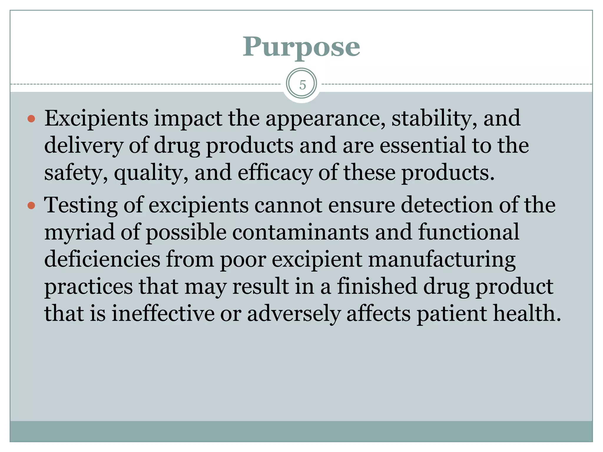 Good manufacturing practices (gmp) for pharmaceutical excipients | PPTX