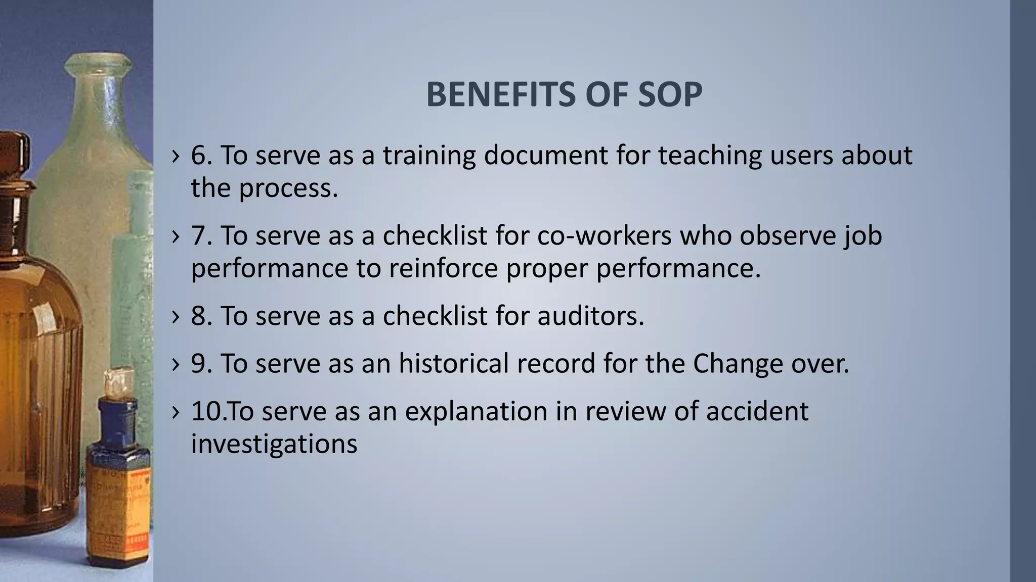 Good manufacturing practices & standard operating procedure | PPT