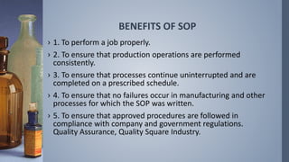 Good manufacturing practices & standard operating procedure | PPT