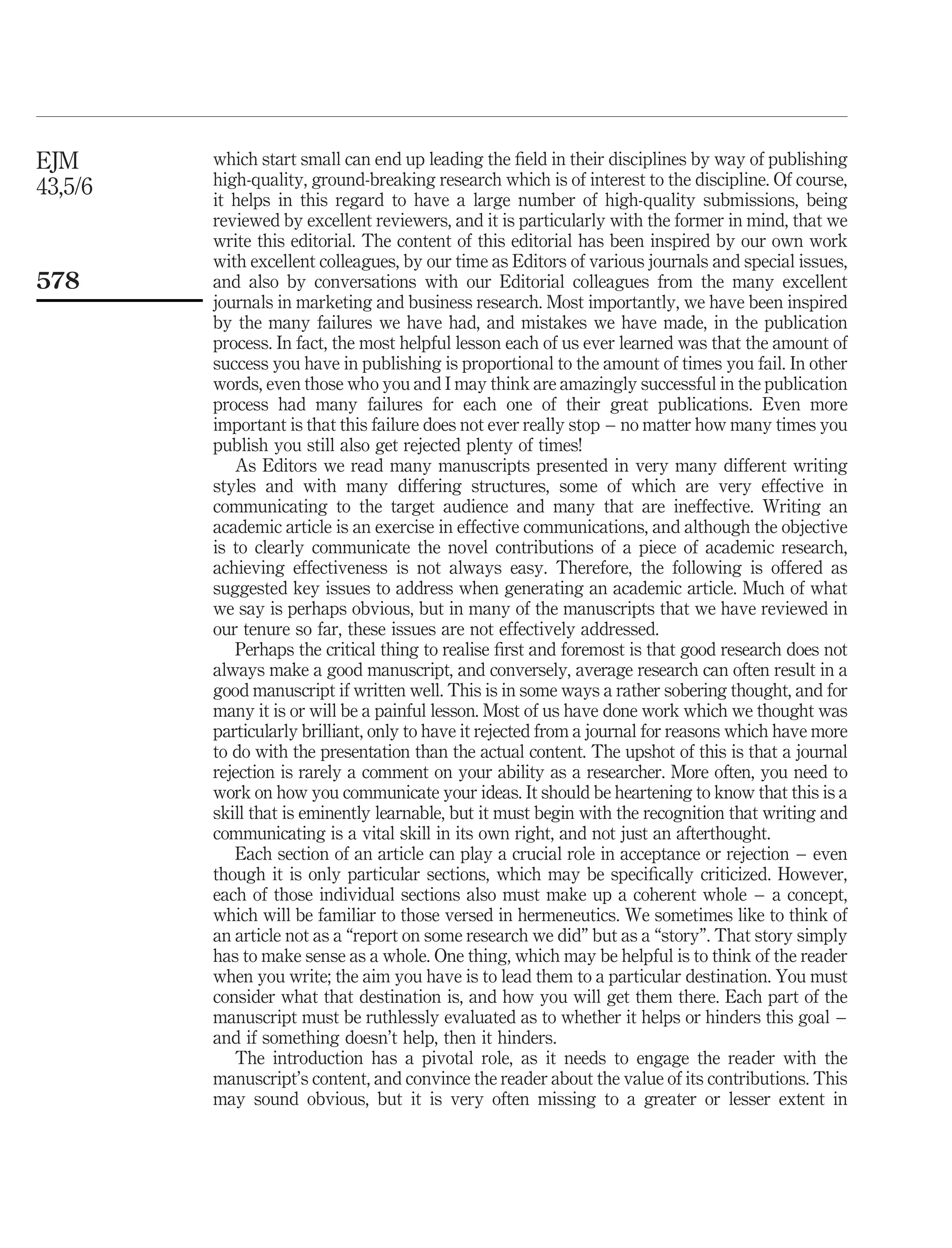 What makes a good article? Generating an insightful manuscript | PDF