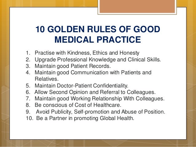 Good medical practice 29 mac 2016