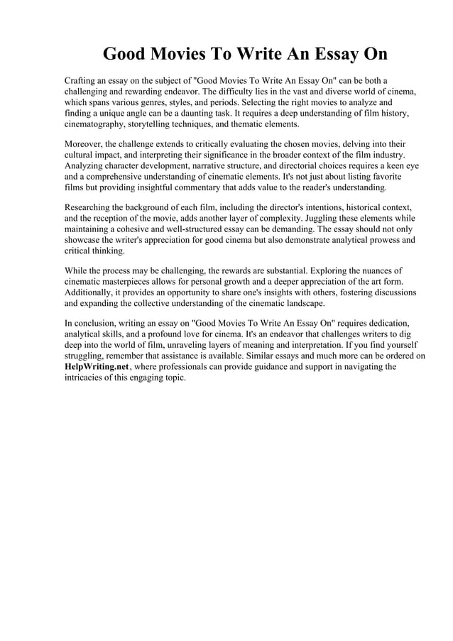 Good Movies To Write An Essay On.pdf