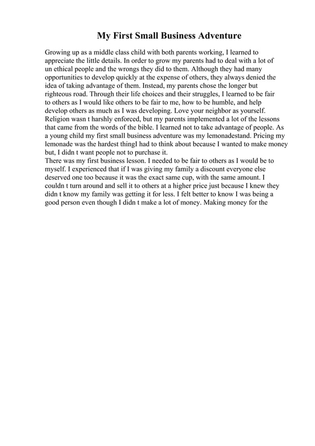 Good Narrative Essay Examples | PDF