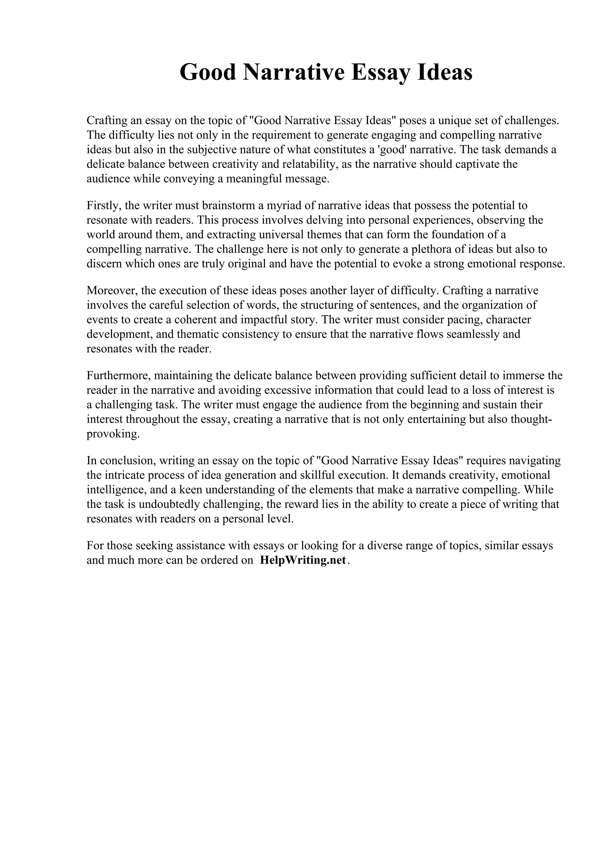 Good Narrative Essay Ideas.pdf