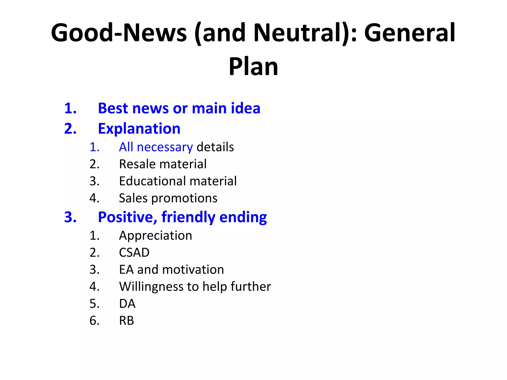 Good news and neutral messages | PPT