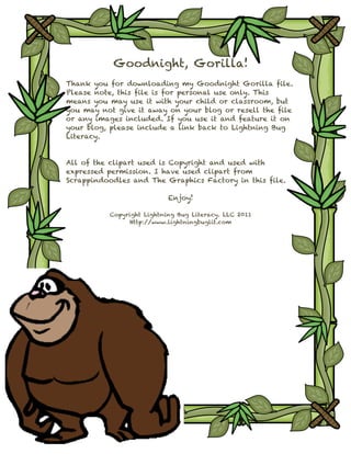 Goodnight gorilla-printables | PDF