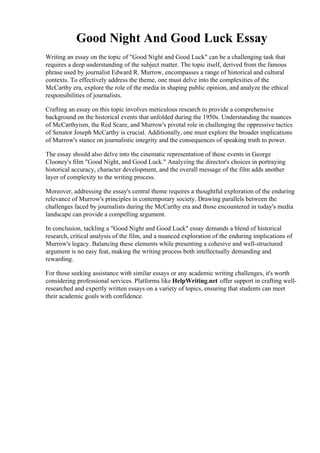 Good Night And Good Luck Essay.pdf