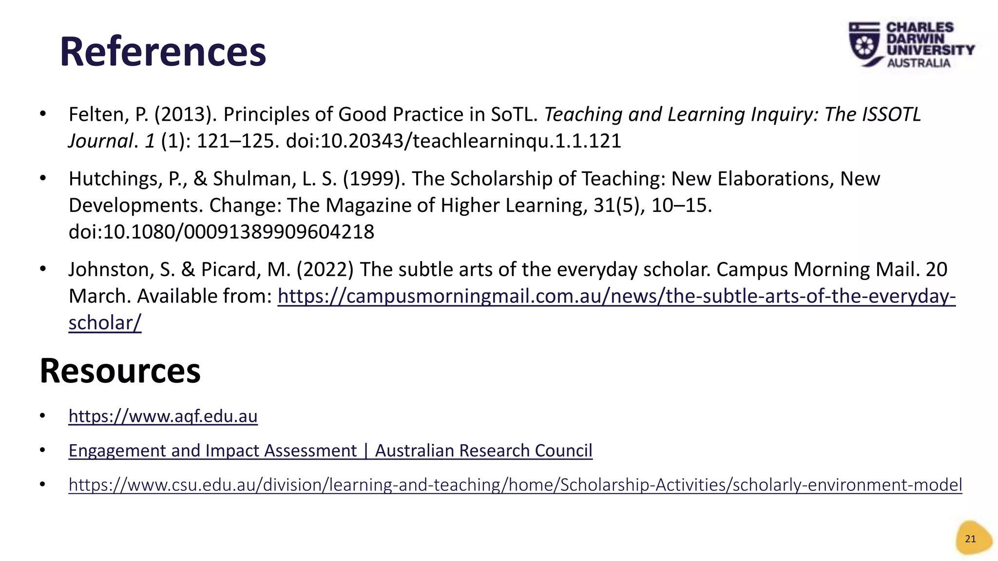 Getting the good oil on SOTL | PPT