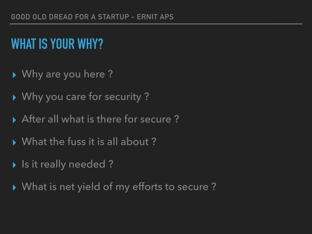 DREAD for a Startup - Ernit Architecture Example | PPT
