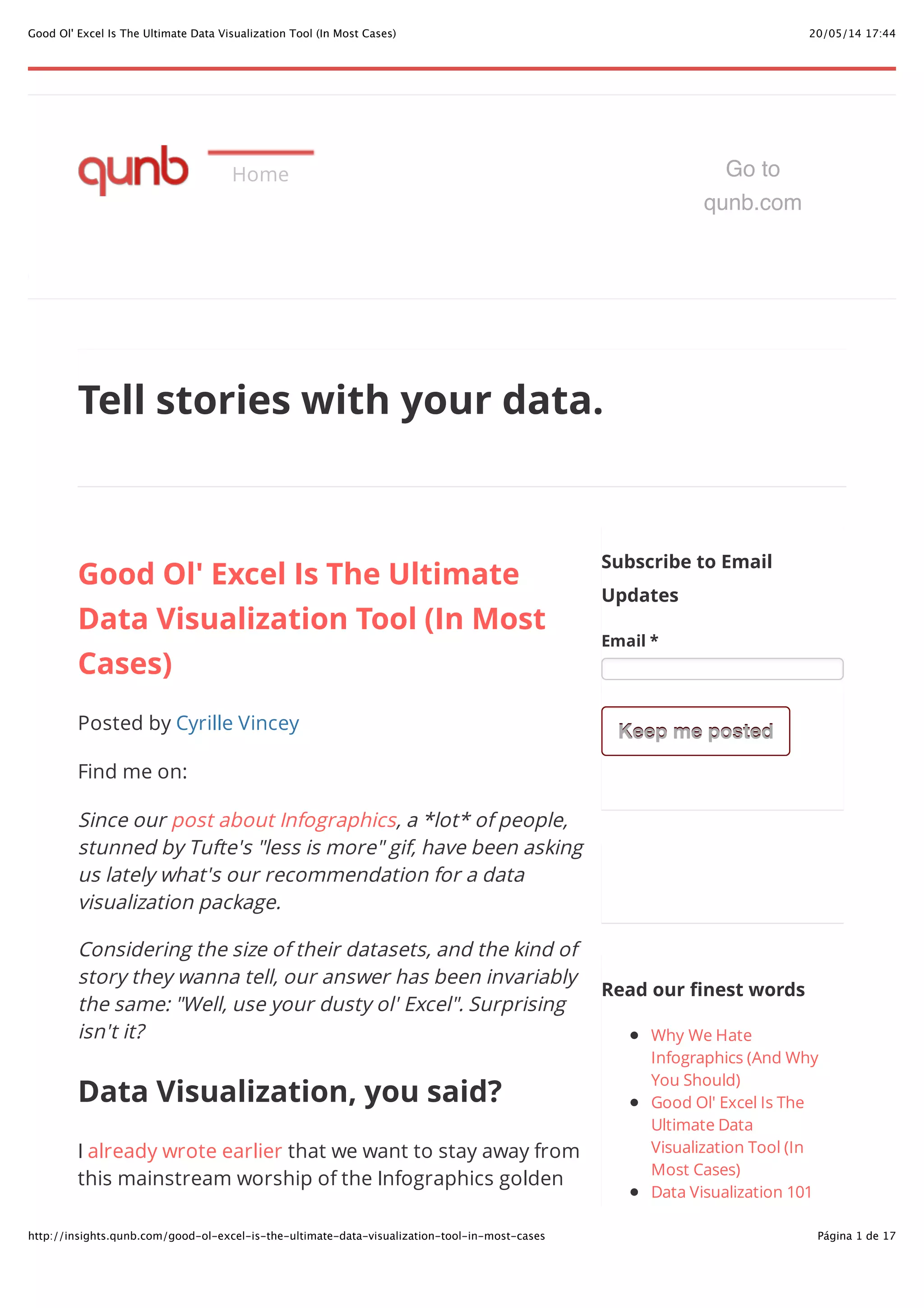 Good ol' excel is the ultimate data visualization tool (in most cases ...