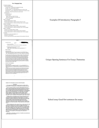 Good Opening Sentences For College Essays | PDF