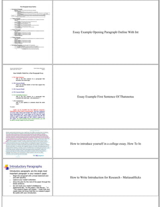 Good Opening Sentences For College Essays | PDF