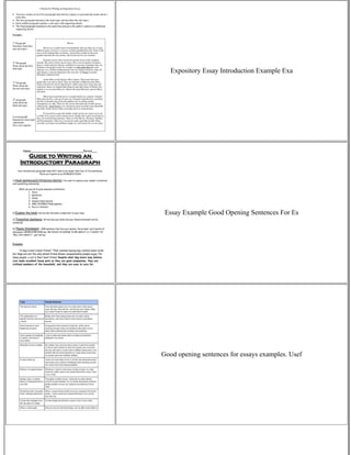 Good Opening Sentences For College Essays | PDF