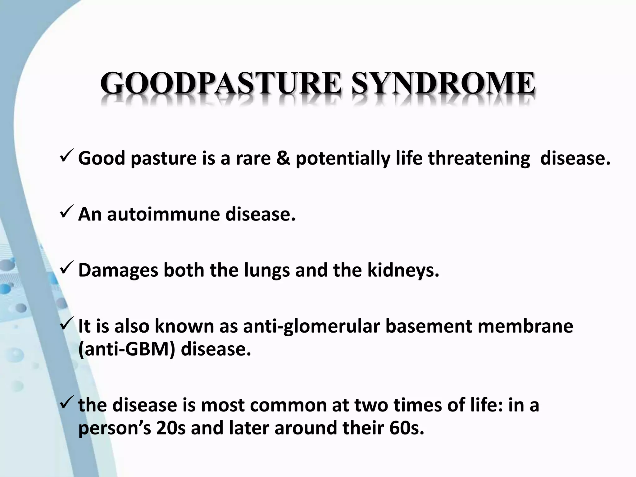Goodpasture syntrome | PPTX