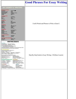 Good Phrases For Essay Writing | PDF