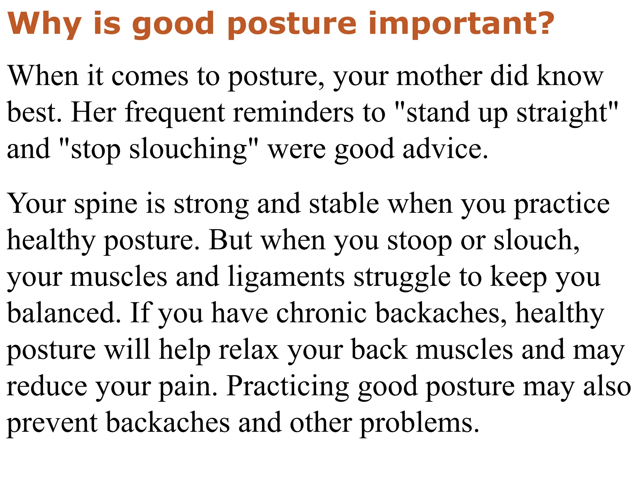 good posture FOR HEALTHY LIFE STYLE FOR ALL | PPT