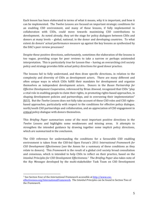 Good practice in donor engagement with civil society creating an enabling environment foe cso's ...