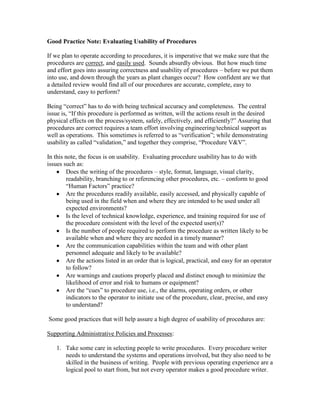 Good practice note procedure validation | PDF