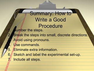 Good Procedure Writing | PPT
