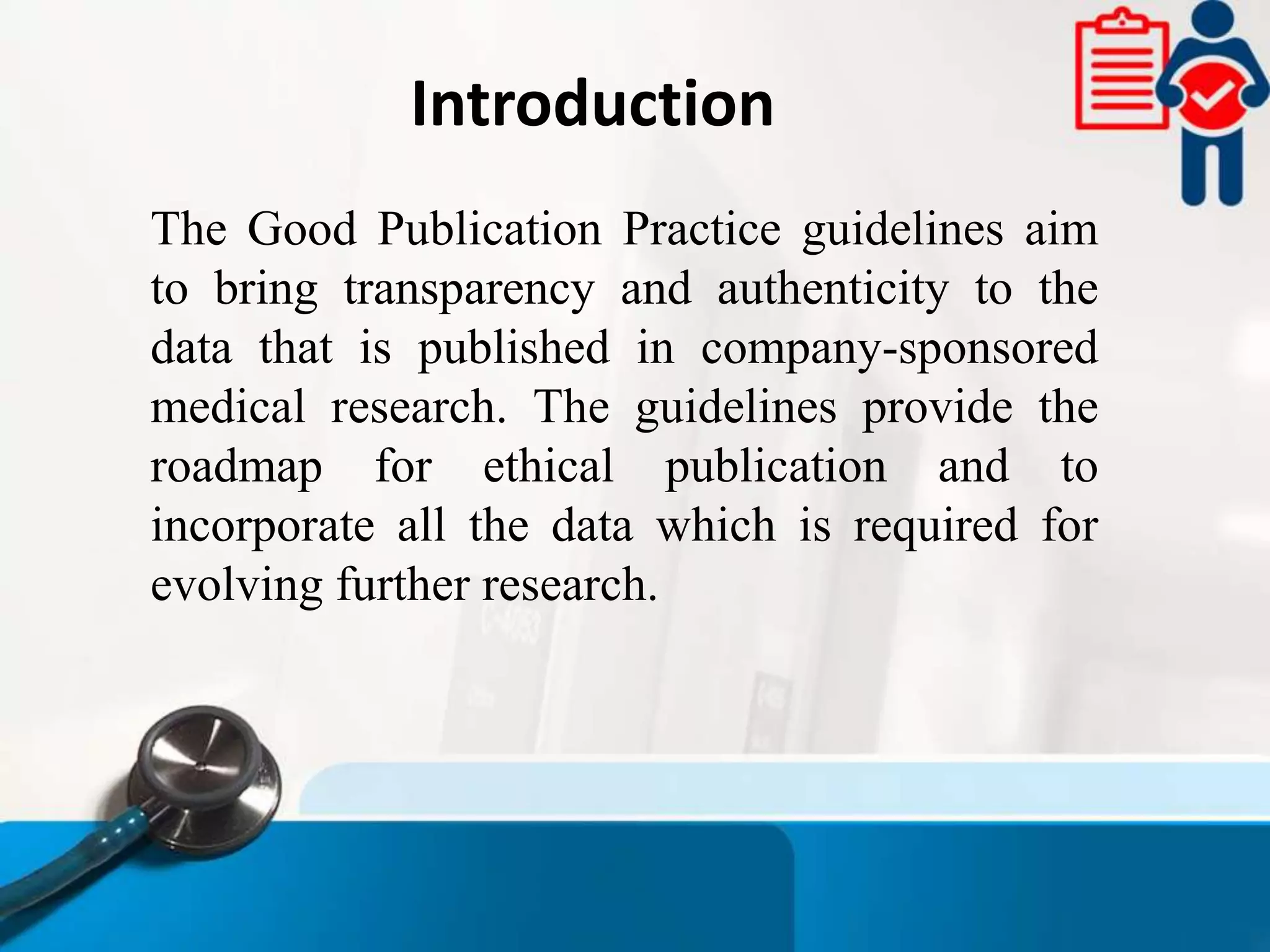 Good Publication Practice Guidelines | PPTX
