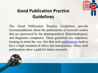 Good Publication Practice Guidelines | PPTX