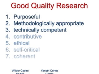 Good quality research 26042013 | PPT