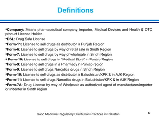 Good Medicine Regulatory Distribution Practices in Pakistan | PPT