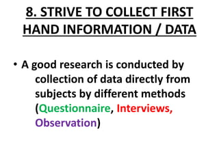 A GOOD RESEARCH | PPTX | Science
