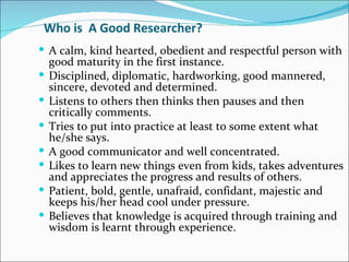 Good researcher | PPT