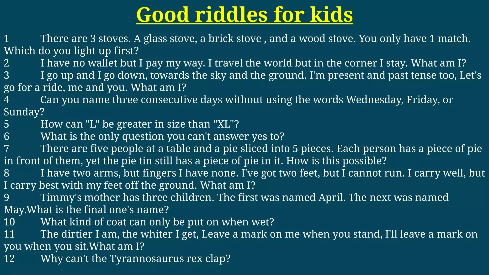 Good riddles for kids | PPT