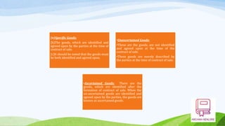 Goods as per sales of goods act | PPTX | Law