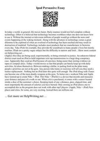 Good Sample Essays For Sat | PDF