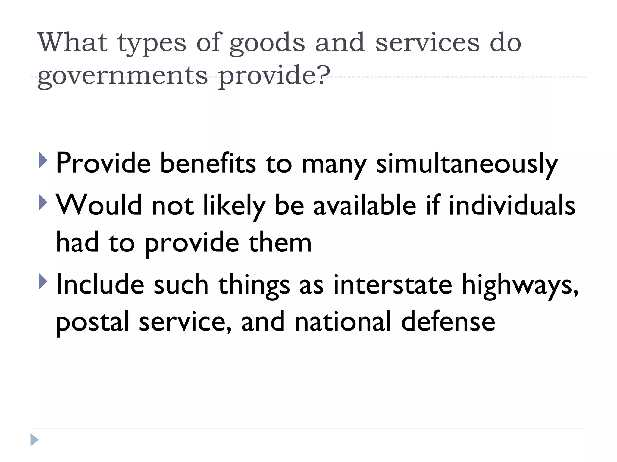 Goods and services provided by government | PPT