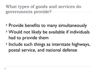 Goods and services provided by government | PPT