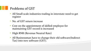 Goods and services tax in nutshell ,possibility and problems | PPT