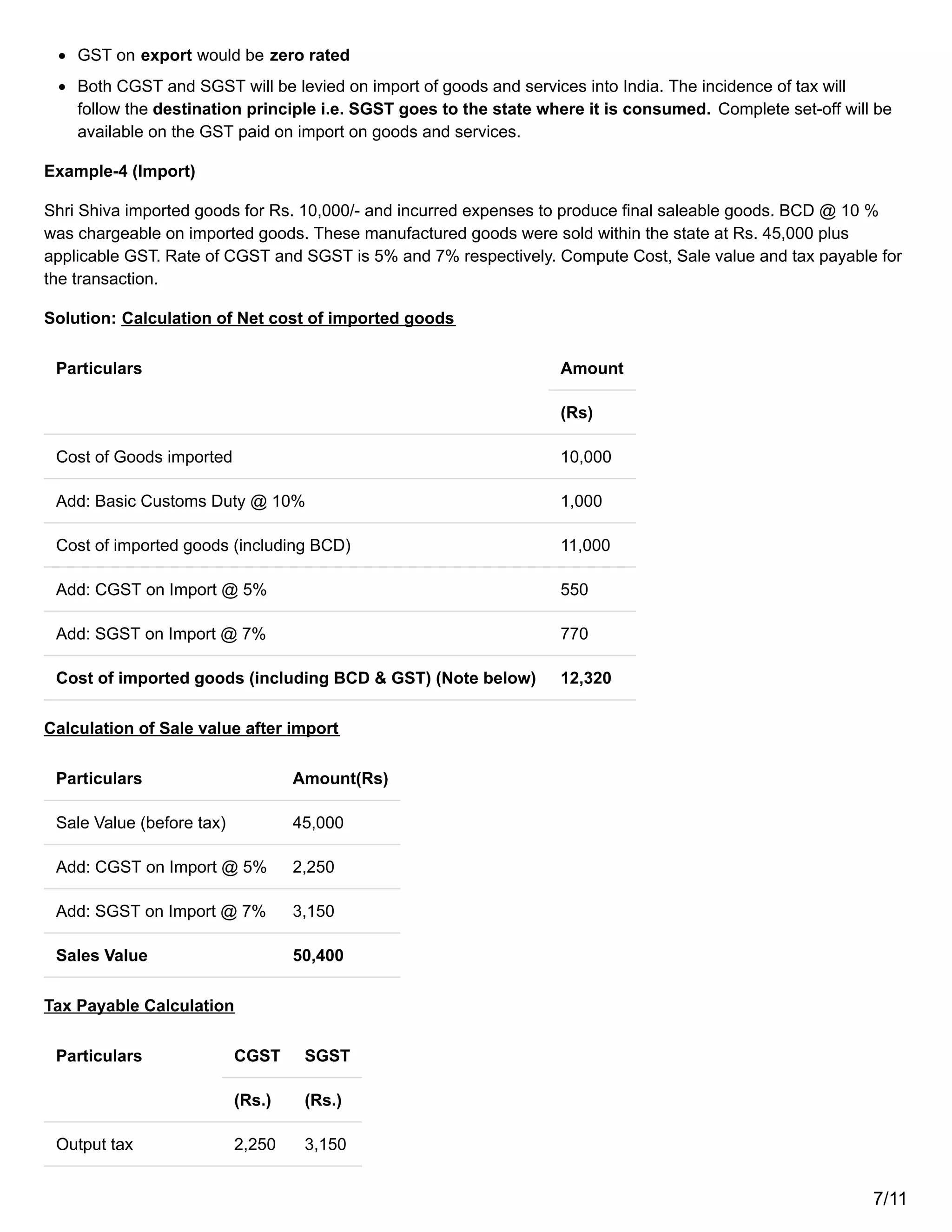 Goods and service tax - GST- A detailed explanation with examples | PDF